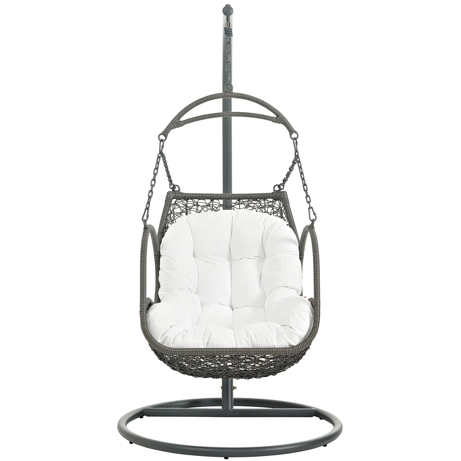 Arbor Outdoor Patio Wood Swing Chair in White - Hyme Furniture