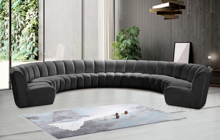 Infinity Modular 9pc. Sectional In Gray - Hyme Furniture